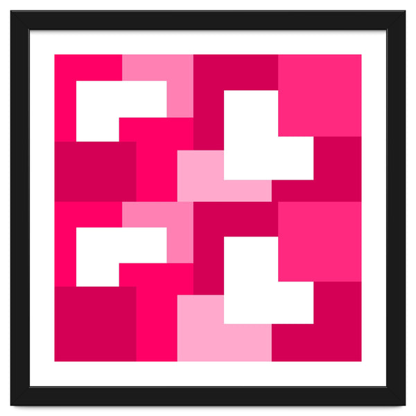 Pink Abstract Square Tiles Art Print by Baobab print store | arthaus