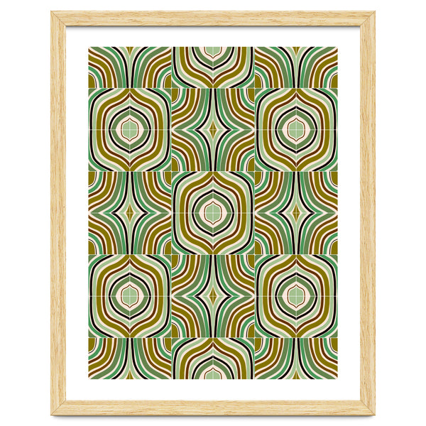 Jade Retro Rainbow Tiles Art Print by DesigndN | Arthaus