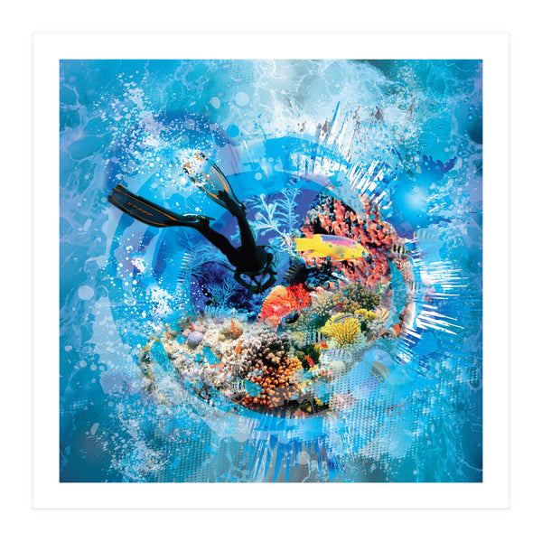 Scuba Diver (Print Only) Art Print by Wild Style | Arthaus
