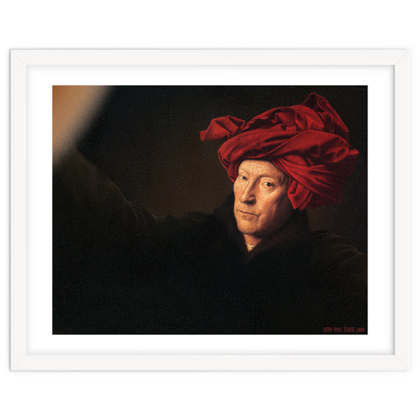 Man In A Turban - Jan Van Eyck - Selfie Art Print by Dito Von Tease ...