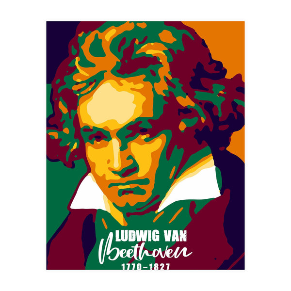 Ludwig Van Beethoven Colorful Art (Print Only) Art Print by taurungka ...