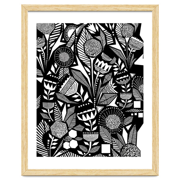 African Tribal, Black & White Abstract Drawing Sketch Line Art, Rustic ...