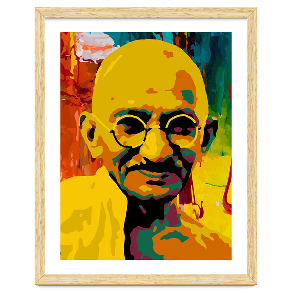 Mahatma Gandhi Colorful Abstract Art Art Print by taurungka | arthaus