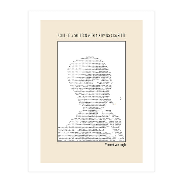 Skull Of A Skeleton With A Burning Cigarette Vincent Van Gogh Ascii Ar ...
