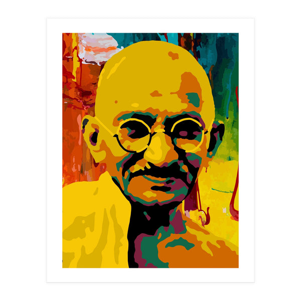 Mahatma Gandhi Colorful Abstract Art (Print Only) Art Print by ...