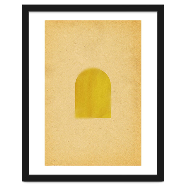Minimaist acid mustard arch Art Print by Mari Bori | Arthaus