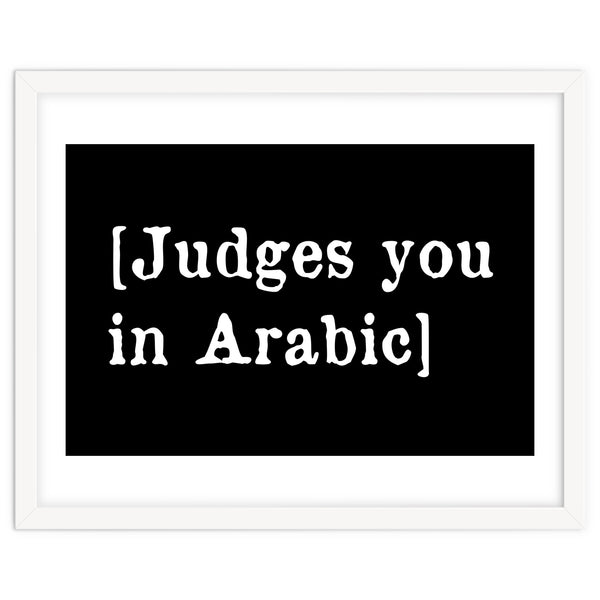 Judges You In Arabic Art Print by ConteMonfrey | arthaus