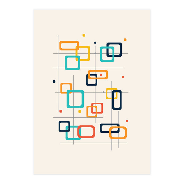 Mid Century Modern Geometry 016 (Print Only) Art Print by Nordic Print ...