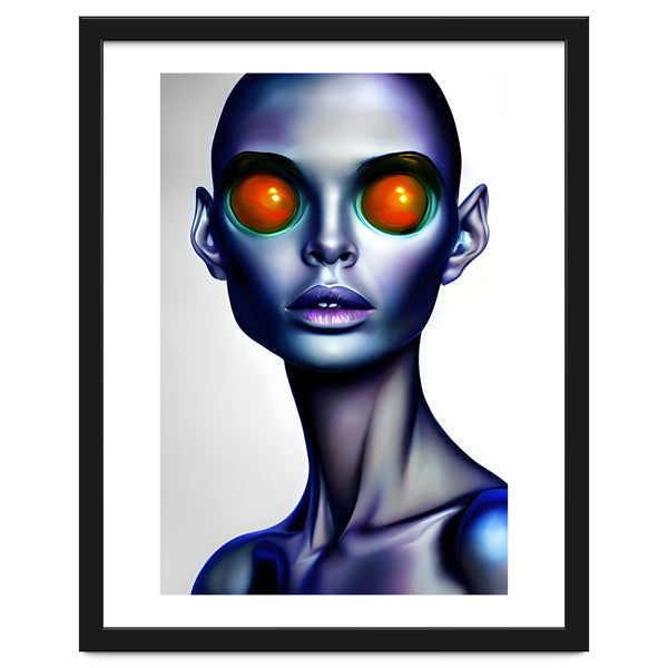 Strange Alien Woman Portrait Face AI Art Art Print by Christine aka ...