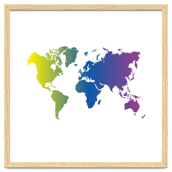 Multicolor World Map Art Print by Rizwana Khan | Arthaus